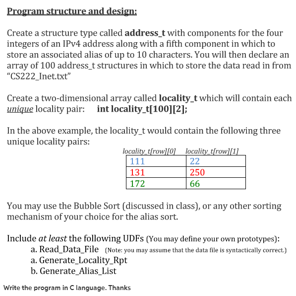 Program structure and design: Create a structure type | Chegg.com