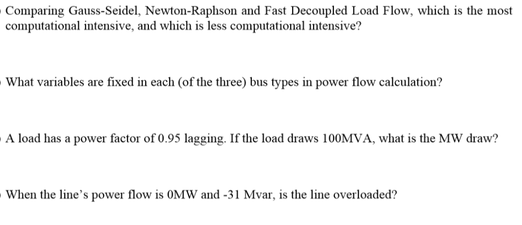 Solved Comparing Gauss-Seidel, Newton-Raphson and Fast | Chegg.com