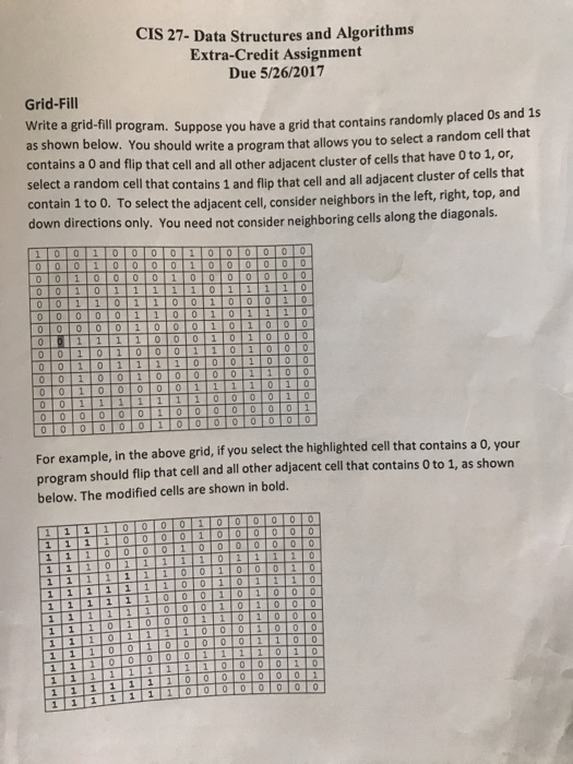 Solved Write a grid-fill program. Suppose you have a grid | Chegg.com