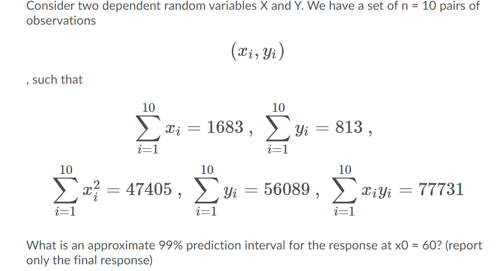 Solved Consider two dependent random variables X and Y. We | Chegg.com
