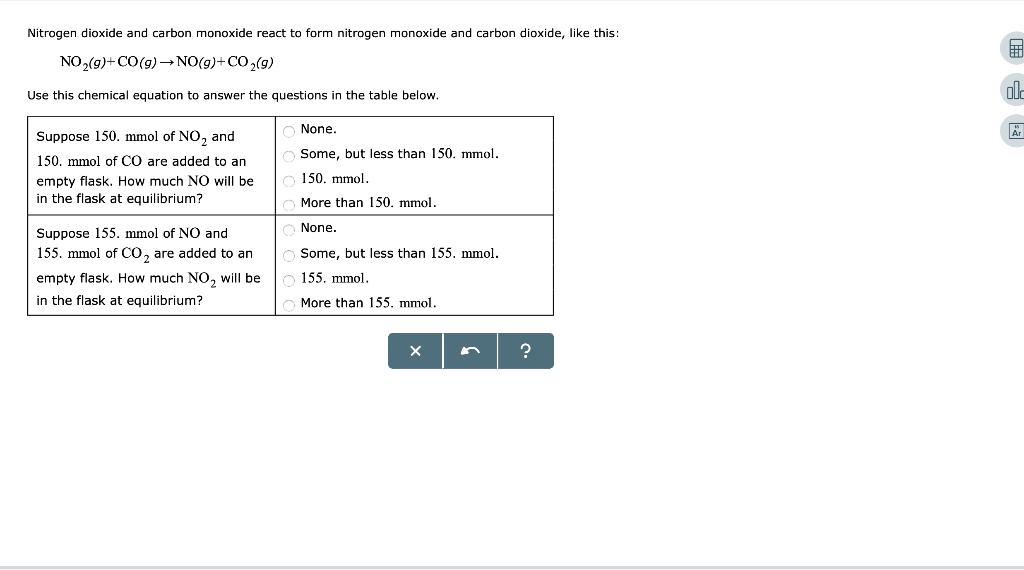 Solved Nitrogen dioxide and carbon monoxide react to form | Chegg.com