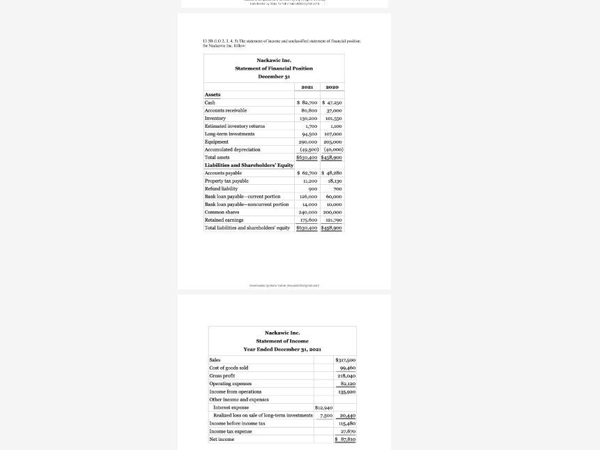Solved Additional information regarding 2021: Long-term | Chegg.com