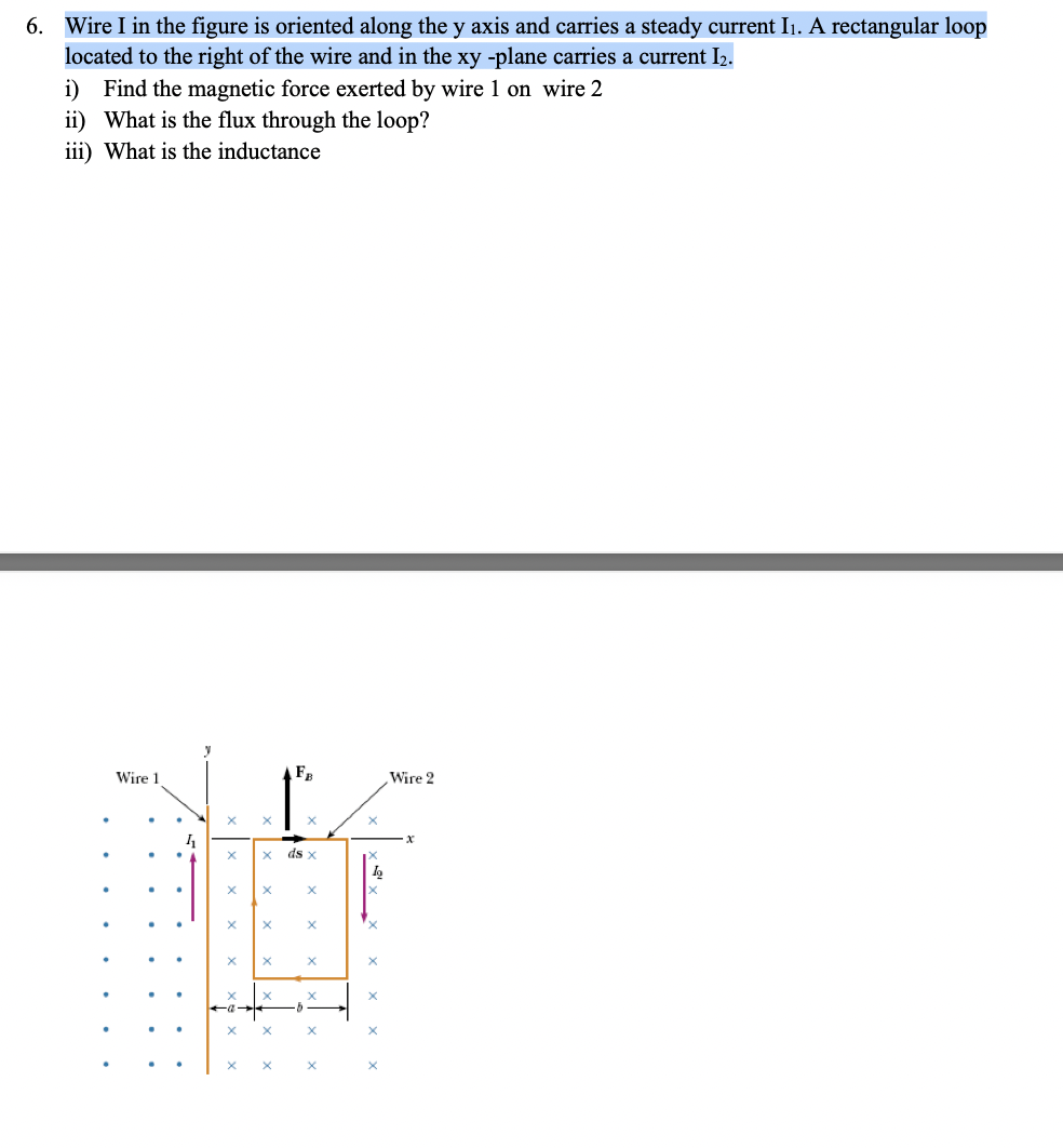Solved Wire I in the figure is oriented along the y axis and | Chegg.com