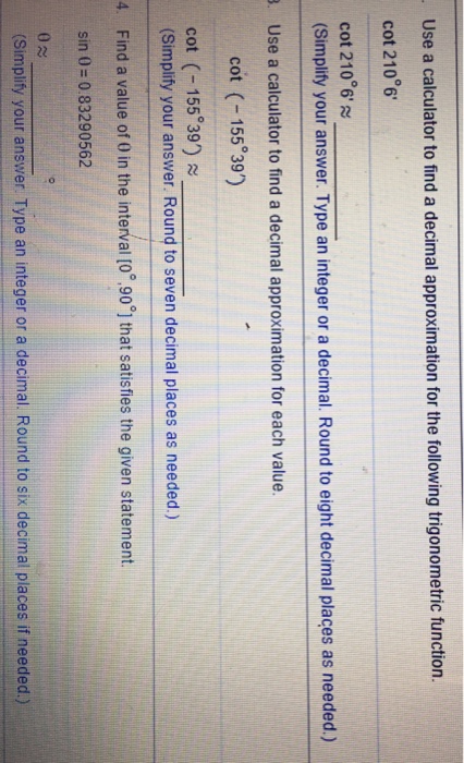 Solved Use a calculator to find a decimal approximation for | Chegg.com
