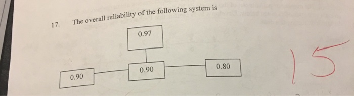 Solved The overall reliability of the following system is | Chegg.com
