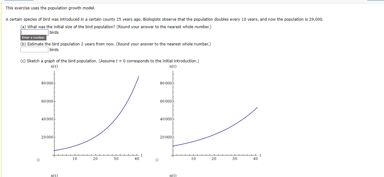 Solved This exercise uses the population growth model. A | Chegg.com