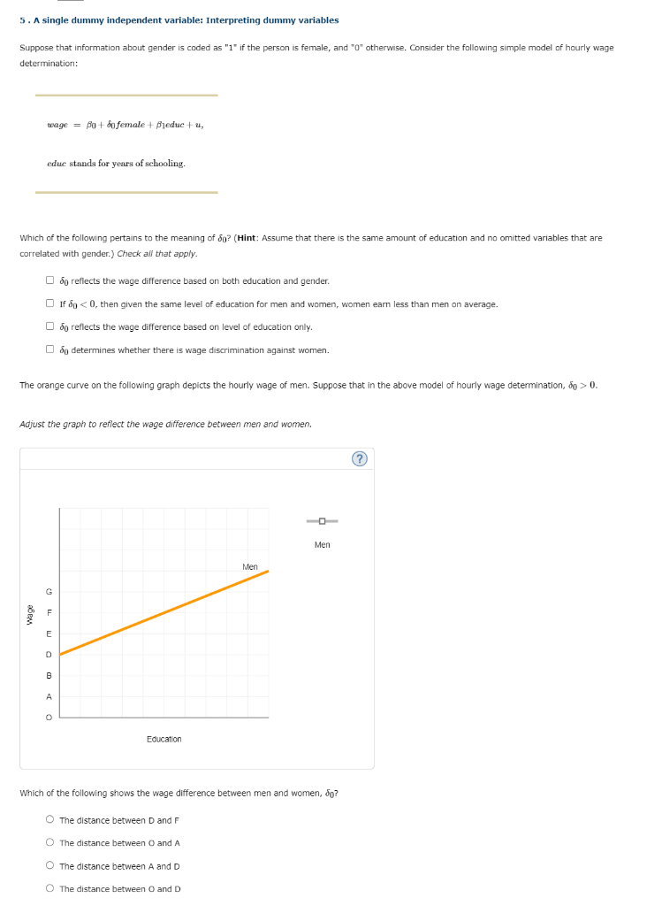 Solved 5 A Single Dummy Independent Variable Interpreting