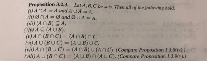 Solved Proposition 3.2.3. Let A, B, C be sets. Then all of | Chegg.com