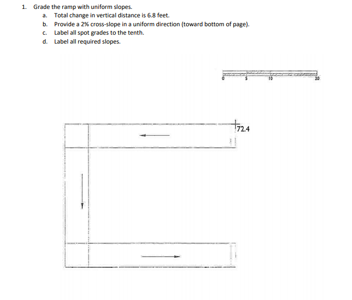 Solved 1. Grade the ramp with uniform slopes. a. Total | Chegg.com