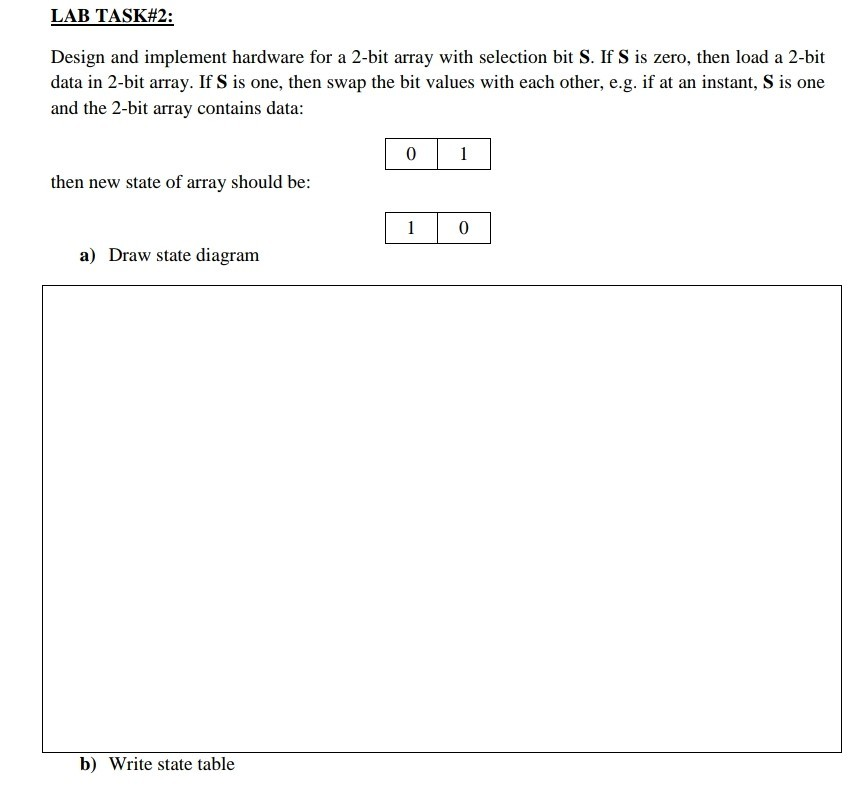 Solved LAB TASK#2: Design and implement hardware for a 2-bit | Chegg.com