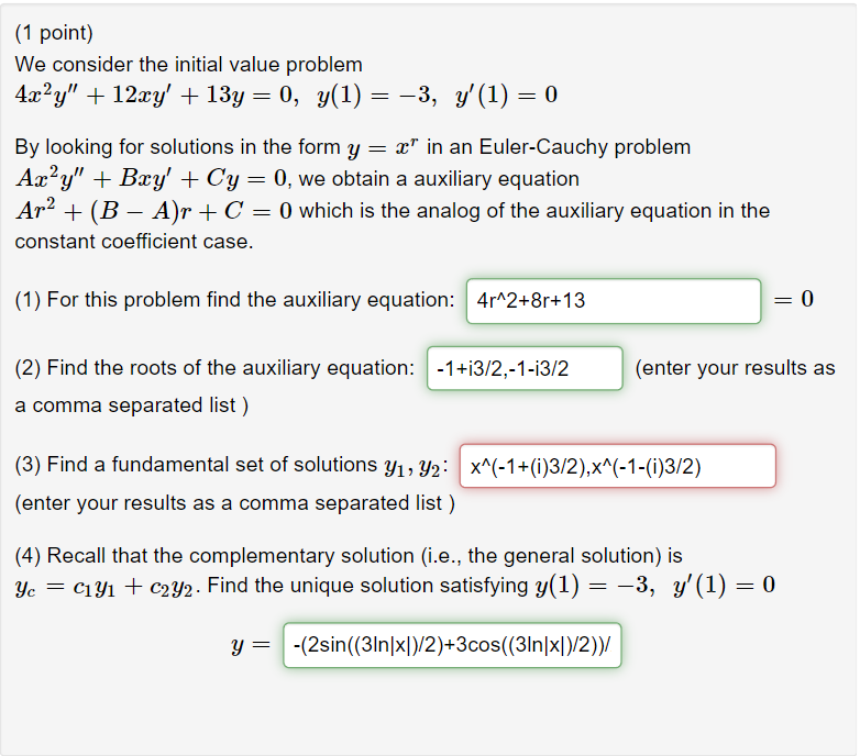 Solved We consider the initial value problem | Chegg.com