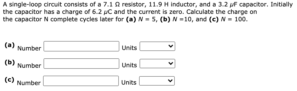 Solved A Single Loop Circuit Consists Of A 71 12 Resistor 