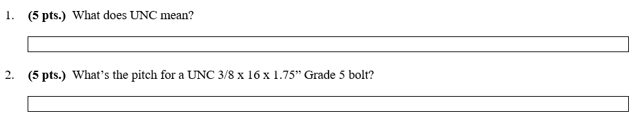 Solved 1. (5 pts.) What does UNC mean? 2. (5 pts.) What's | Chegg.com