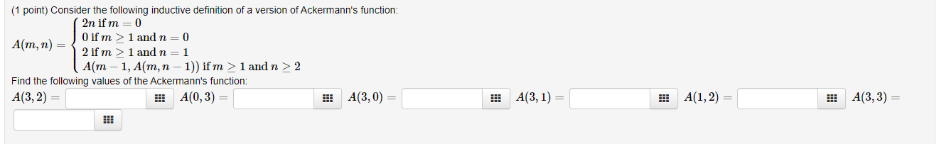 Solved (1 point) Consider the following inductive definition | Chegg.com