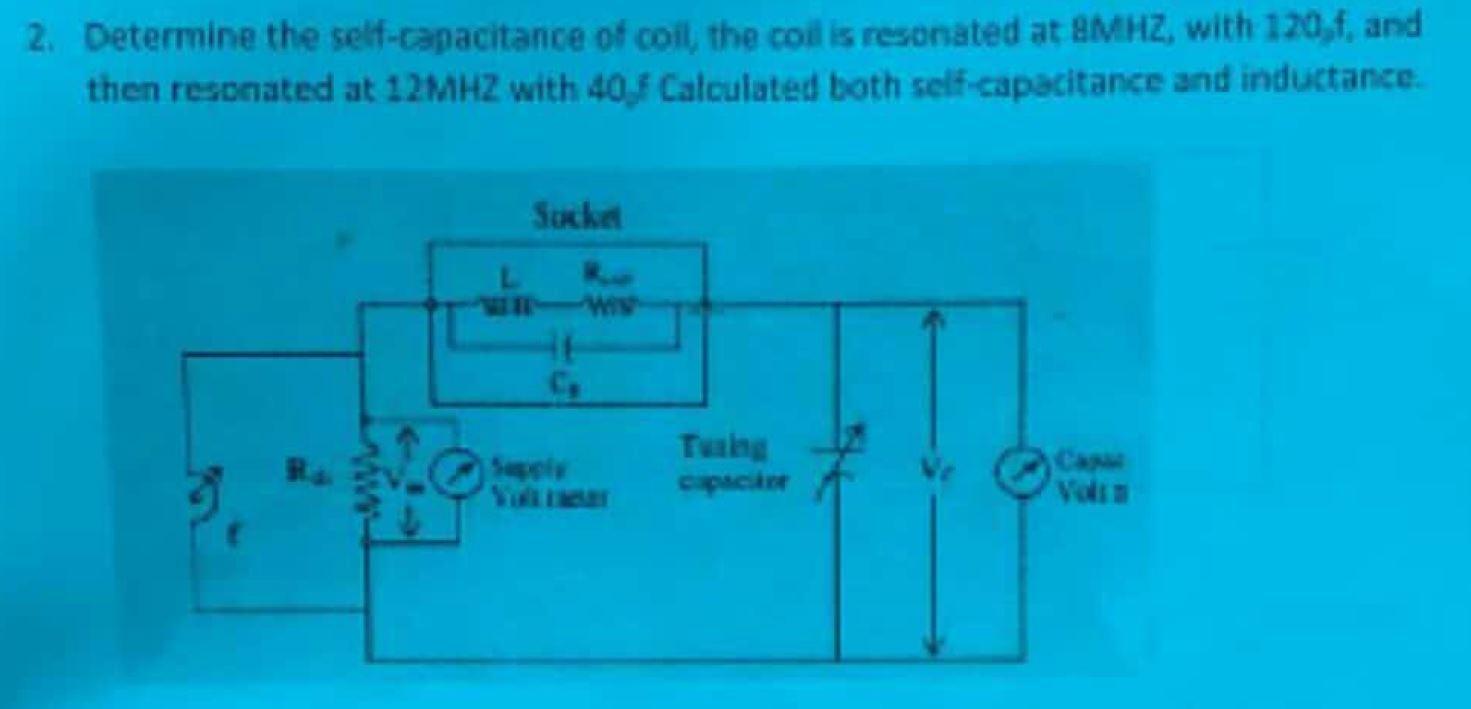 Solved 2. Determine the self-capacitance of coil, the coil | Chegg.com