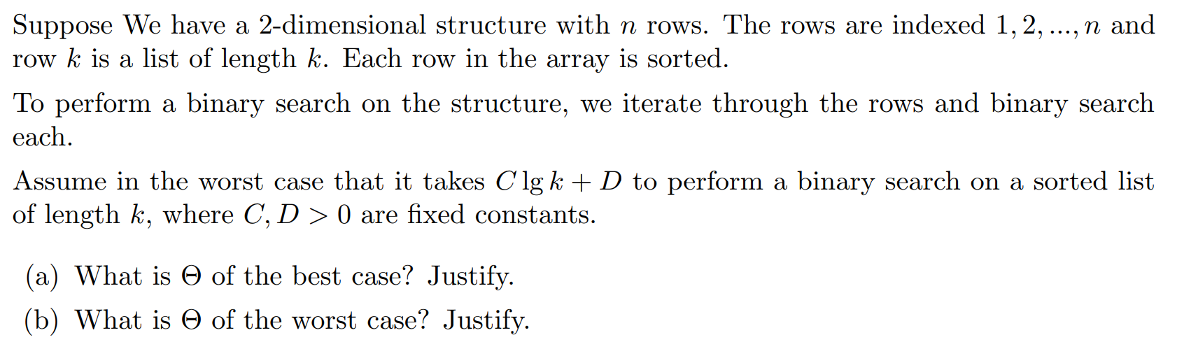Solved Suppose We have a 2-dimensional structure with n | Chegg.com