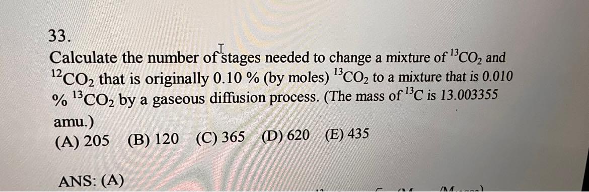 33. Calculate the number of stages needed to change a | Chegg.com