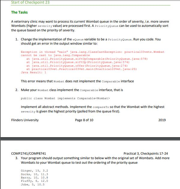 Solved package practical03vets; import | Chegg.com