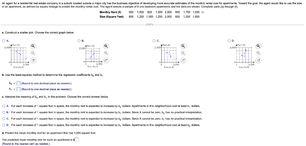Solved a. Construct a scatter plot. Choose the correct graph | Chegg.com