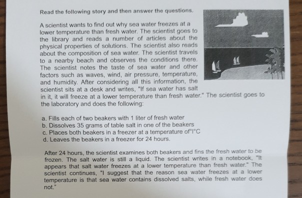 Solved Read the following story and then answer the | Chegg.com