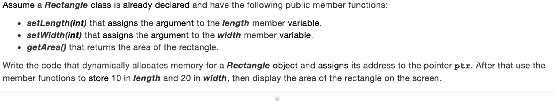 Solved Assume a Rectangle class is already declared and have | Chegg.com