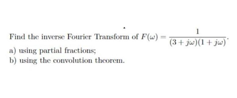 Solved Find the inverse Fourier Transform of | Chegg.com