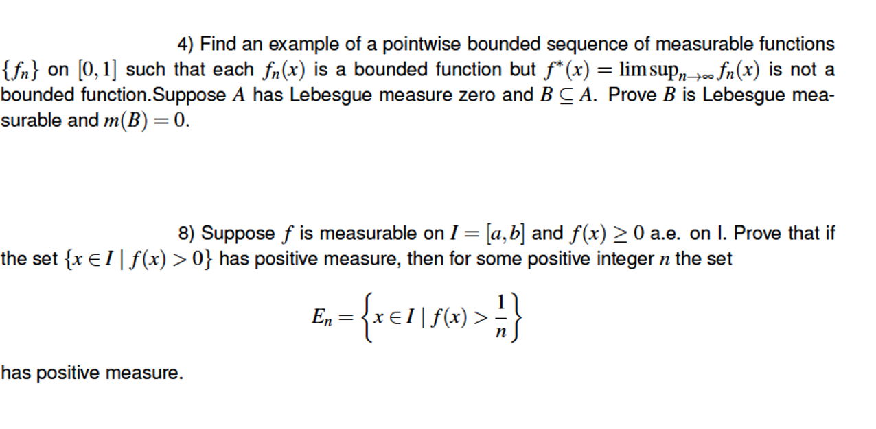 Solved 4) Find an example of a pointwise bounded sequence of | Chegg.com