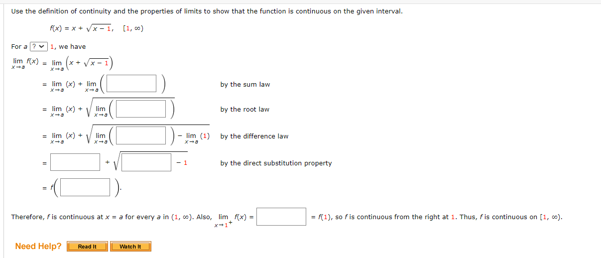 Solved Use the definition of continuity and the properties | Chegg.com