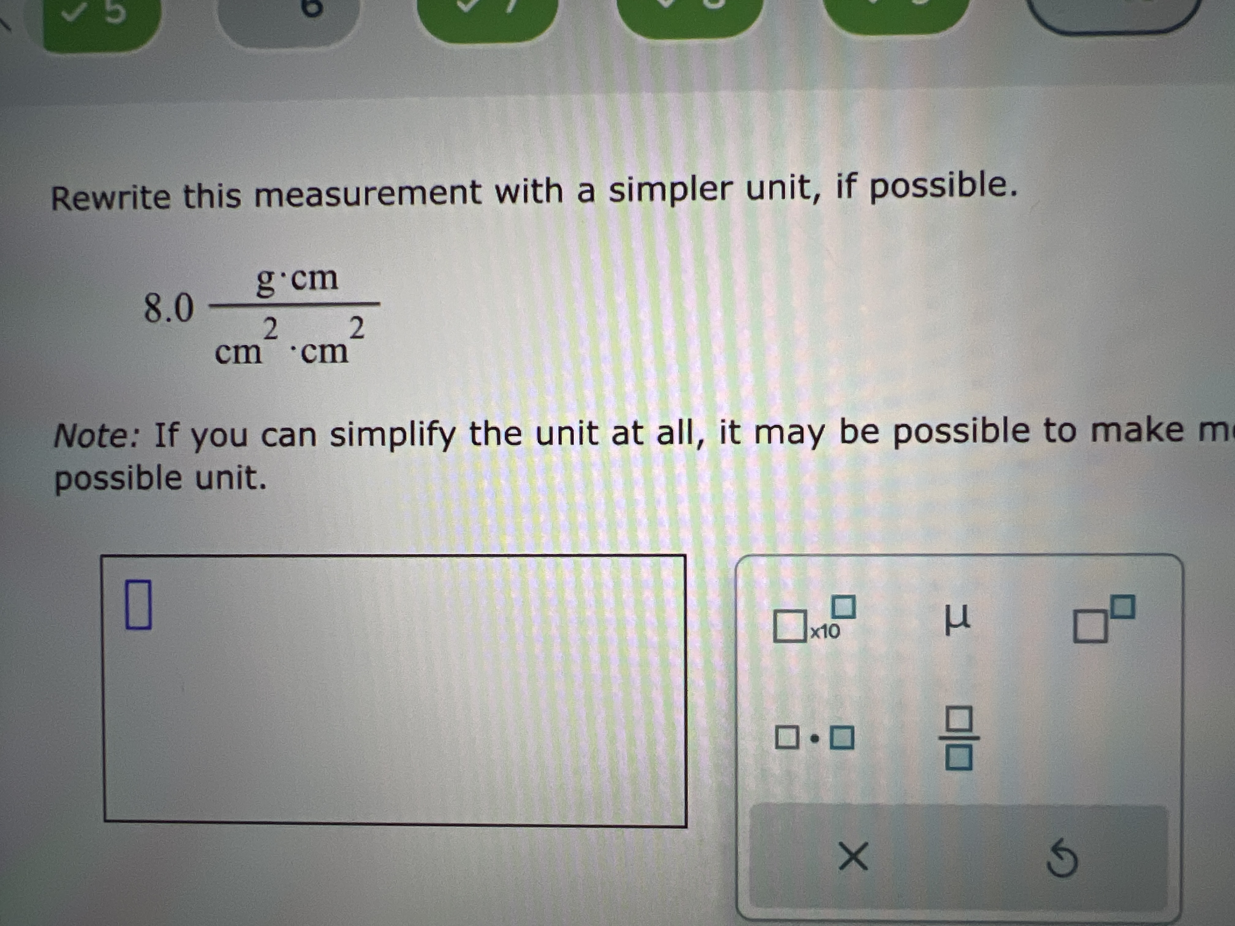 Solved Note: if you can simplify the unit at all, it may be | Chegg.com