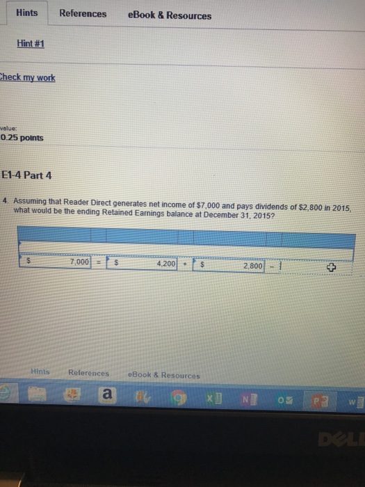 Solved Hints References eBook & Resources Hint#1 heck my | Chegg.com