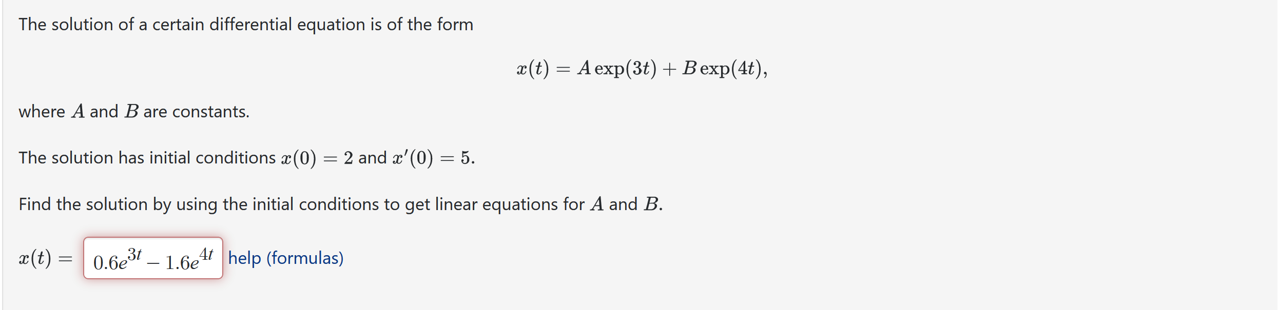 Solved The solution of a certain differential equation is of | Chegg.com