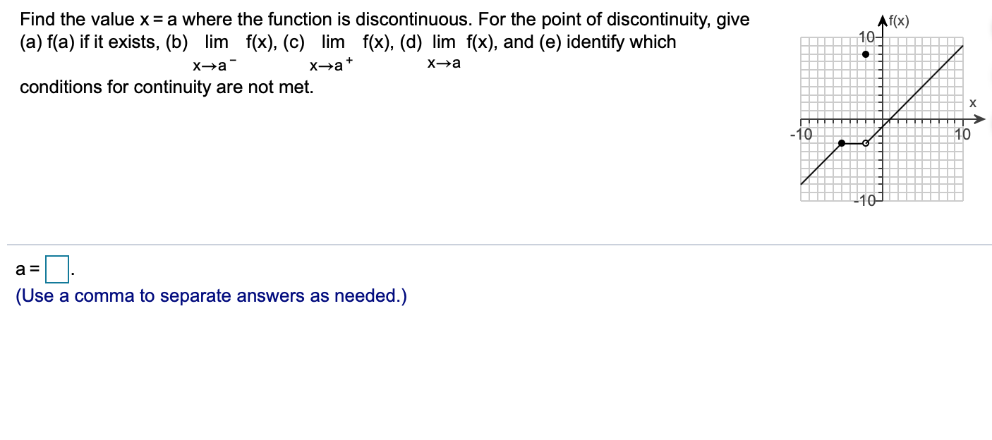 Solved 11 Find all values x= a where the function is | Chegg.com