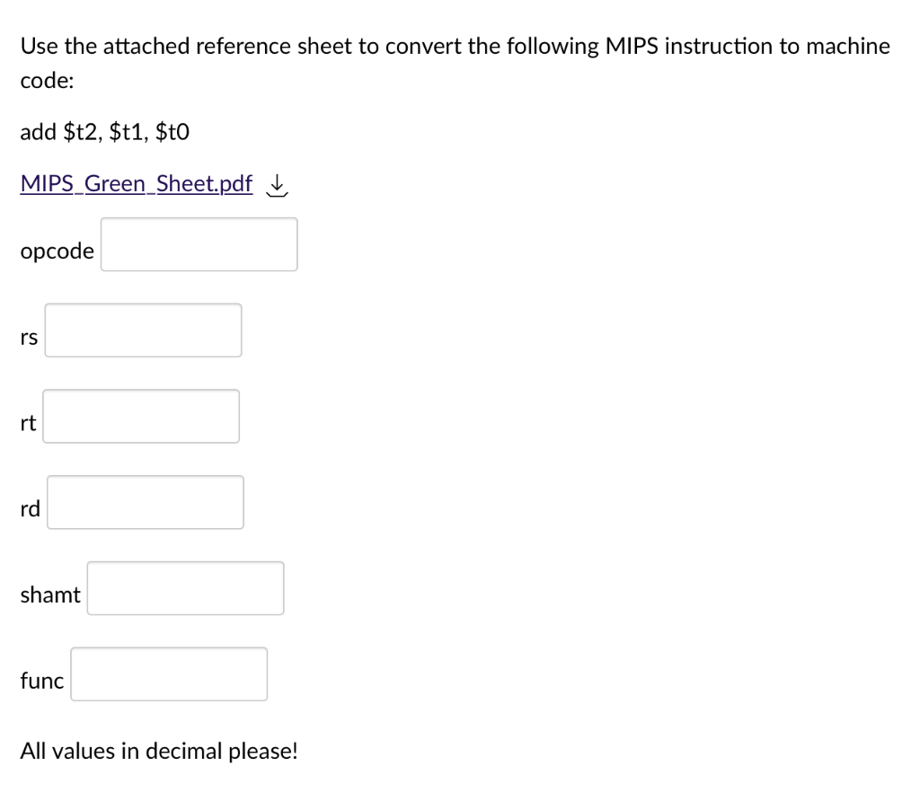 Solved Use the attached reference sheet to convert the | Chegg.com