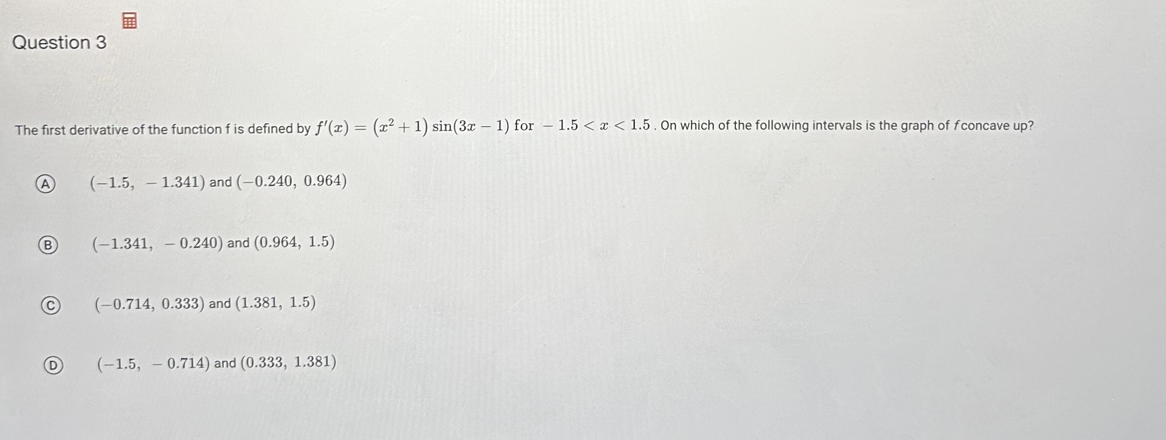 Solved The first derivative of the function f is defined by | Chegg.com