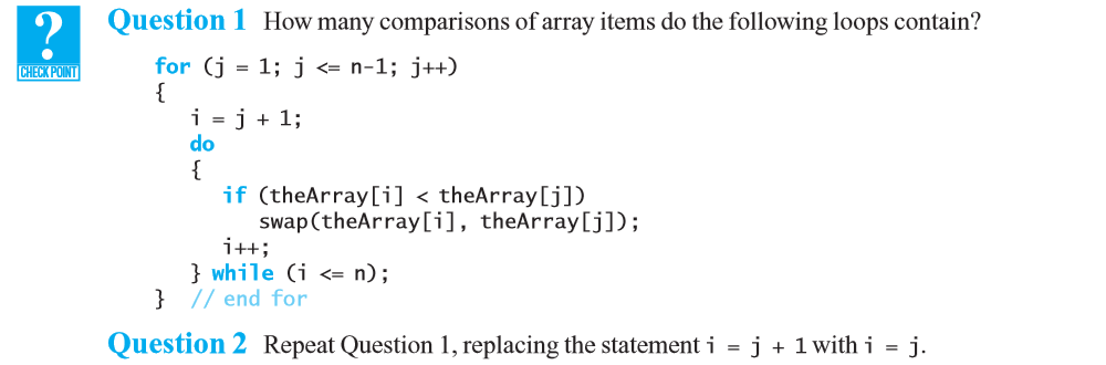 Solved Question 1 How Many Comparisons Of Array Items Do The