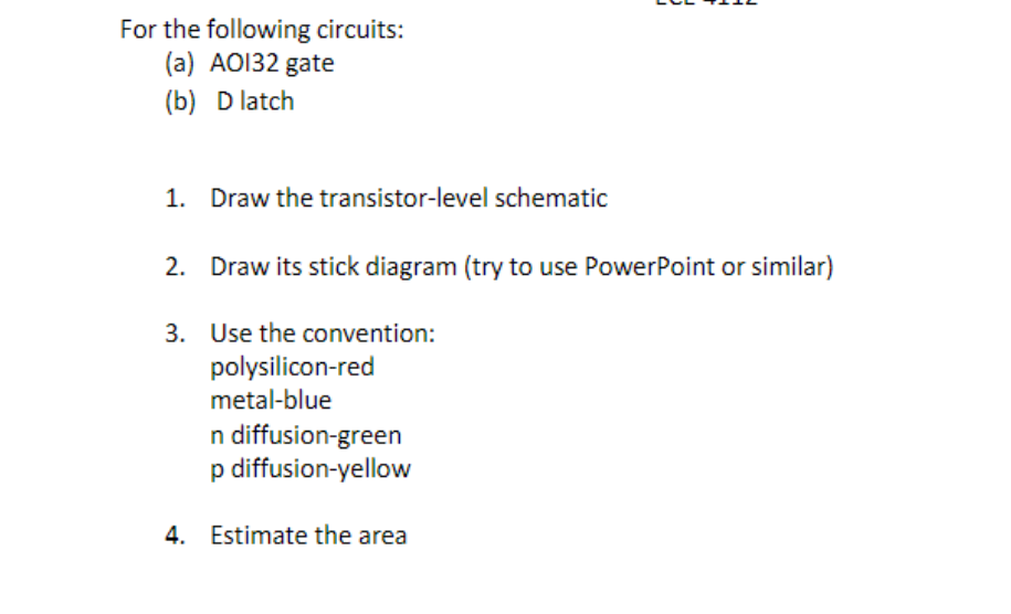 For the following circuits: (a) AOI32 gate (b) D | Chegg.com