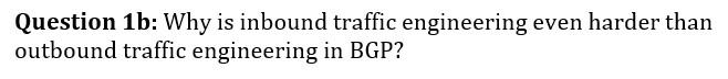 Solved Question 1b: Why is inbound traffic engineering even | Chegg.com