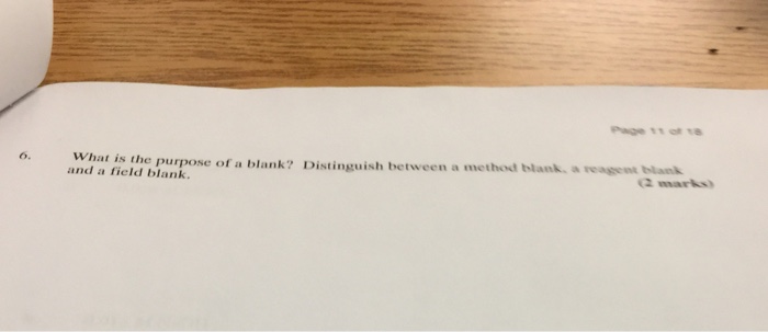 Solved What is the purpose of a blank? Distinguish between a | Chegg.com