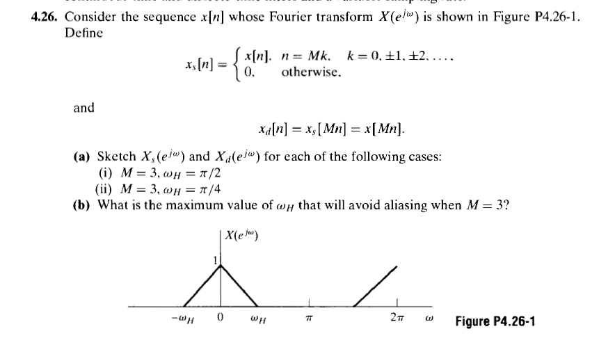 Solved 4.26. Consider the sequence x[n] whose Fourier | Chegg.com