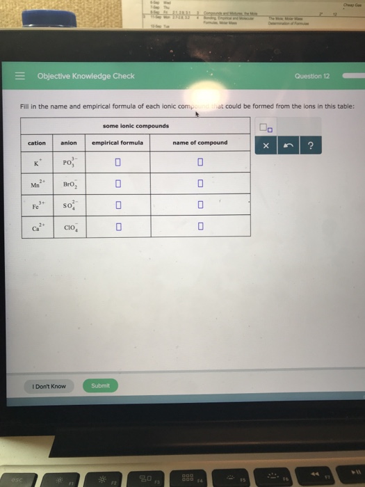Solved Objective Knowledge Check Question 12 Fill in the | Chegg.com