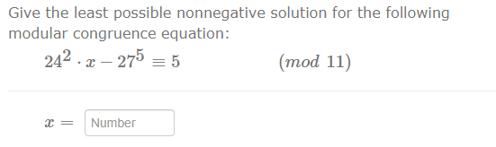 Solved Give the least possible nonnegative solution for the | Chegg.com