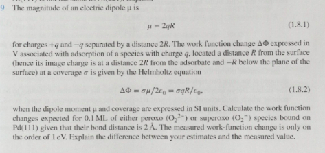 Solved 9 ﻿The magnitude of an electric dipole μ ﻿isμ=2qRfor | Chegg.com