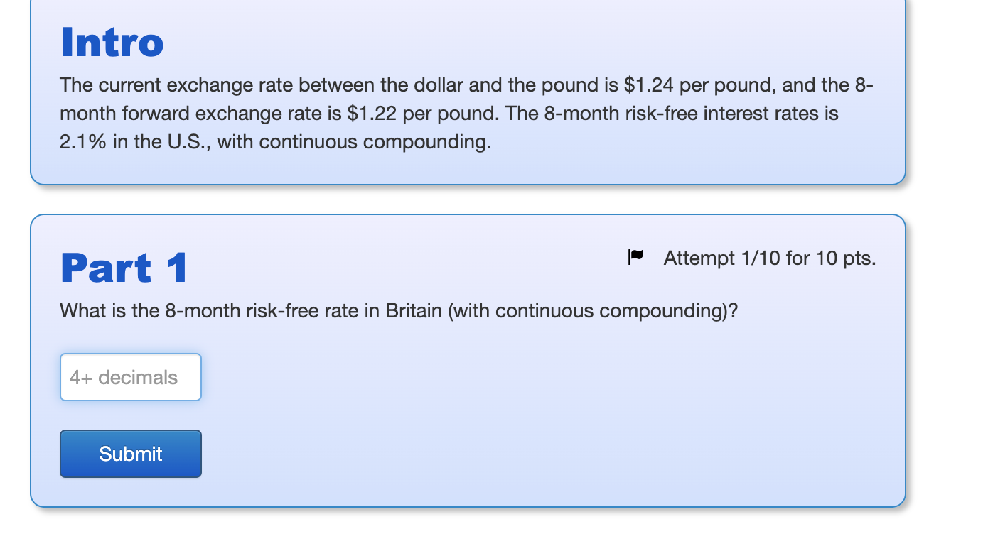 Solved Intro The current exchange rate between the dollar | Chegg.com