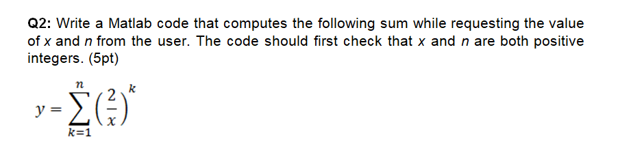 Solved Q1: Correct the following matlab commands. (3pt) A. X | Chegg.com