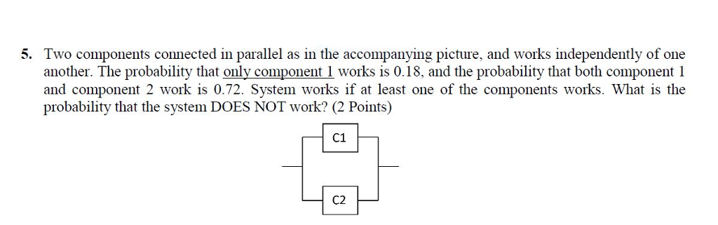Solved 5. Two components connected in parallel as in the g | Chegg.com