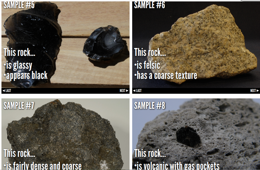 Solved SAMPLE #1 SAMPLE #2 This rock... •contains quartz | Chegg.com