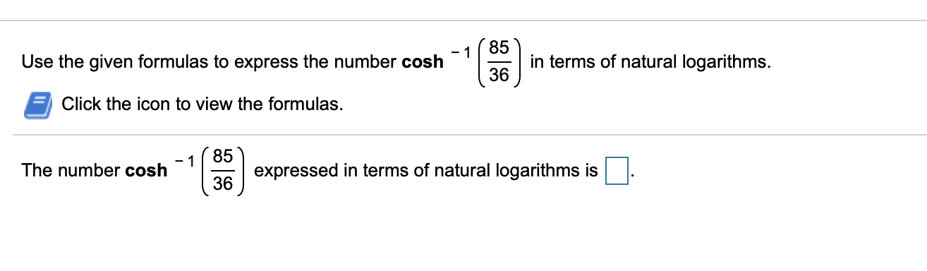 Solved 85 -1 Use the given formulas to express the number | Chegg.com