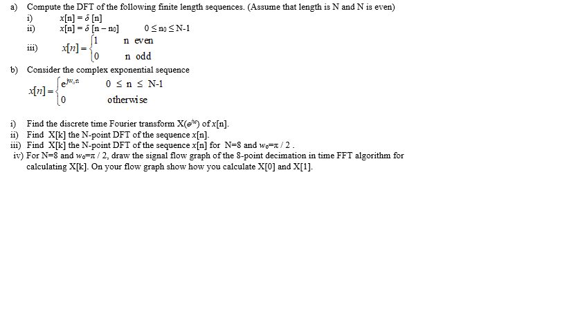 n even 111 Compute the DFT of the following finite | Chegg.com