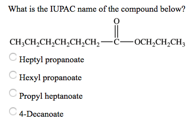 Solved What is the IUPAC name of the compound below? leptyl | Chegg.com