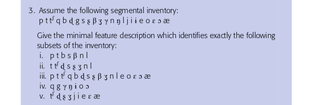 Solved 3. Assume the following segmental inventory: | Chegg.com